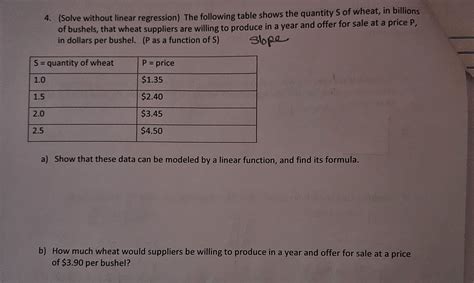 solved 4 solve without linear regression the following