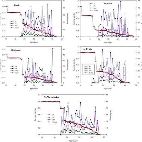 Age Specific Survivorship L X Age Specific Female Fecundity F X