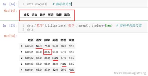 Pandas缺失值处理及数据离散化isnull、notnull、dropna、nan、fillna、replace、qcut、value