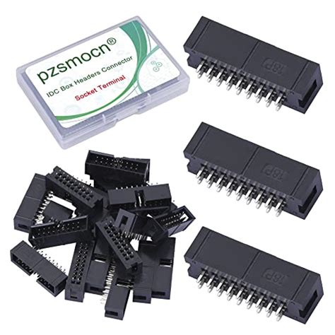 Pzsmocn 20 Pieces IDC 2 9 Double Row 18 Pin Box Header Connector Male Socket Terminal 2 54 Mm