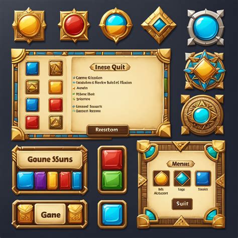 Game Gui Menu Assets Sprites Widgets Buttons Quit Resume Egy By