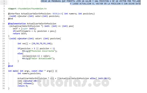 Poo Objective C Actualizar Valor En Vector