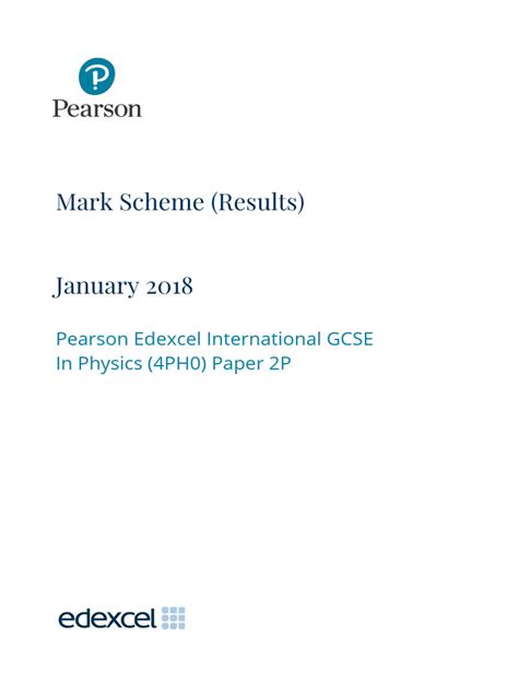 Markscheme Paper2p January2018 Igcse Edexcel Physics Pdf Momentum Collision