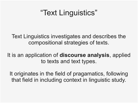Text Linguistics Functions And Text Types