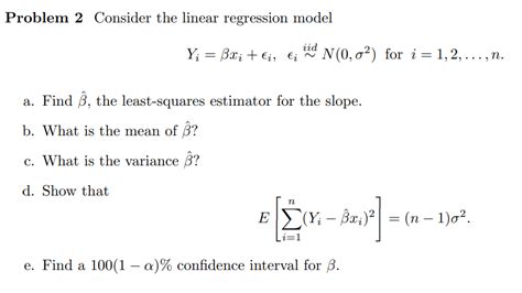 Solved Problem 2 Consider the linear regression model | Chegg.com