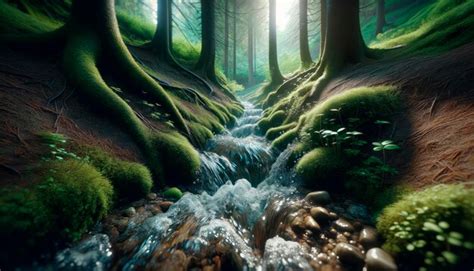 Premium Ai Image Stream In The Forest Generative Ai