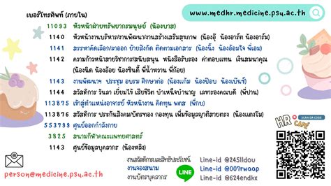 ติดต่องาน Hr ฝ่ายทรัพยากรมนุษย์ คณะแพทยศาสตร์ มหาวิทยาลัยสงขลานครินทร์