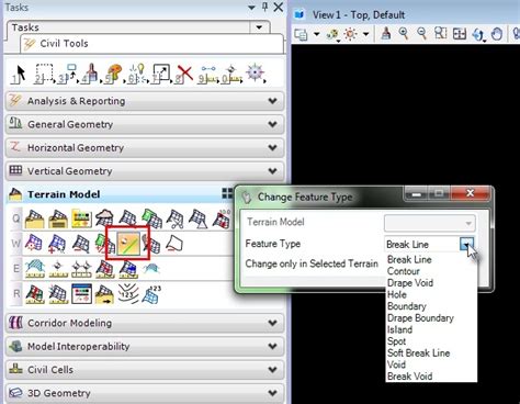 OpenRoads OpenSite Change Terrain Model Feature Type Communities