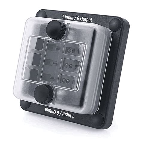 1 In 6 Out 12 Volt Fuse Panel Waterproof 6 Way Blade Fuse Box 6 Circuit