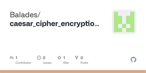 Github Baladescaesarcipherencryptionanddecryption