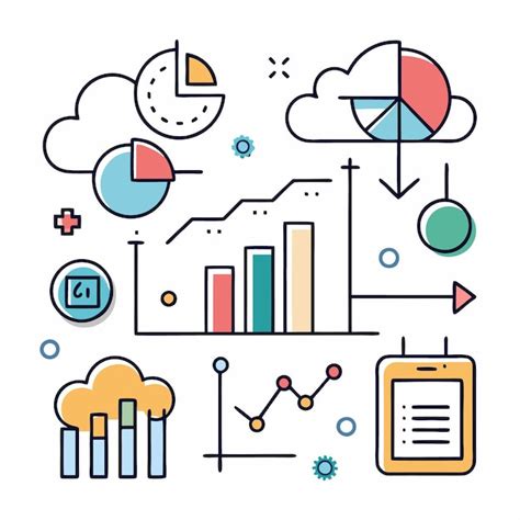 Colorful Charts And Graphs In A Cloud Computing Illustration Premium Ai Generated Vector