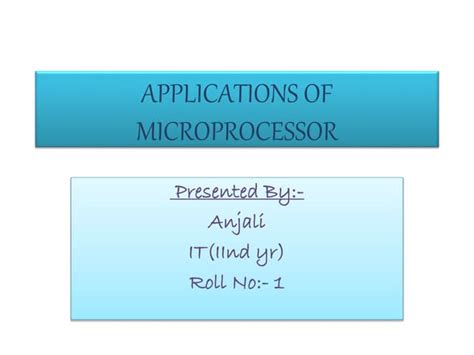 Applications Of Microprocessor Pptx