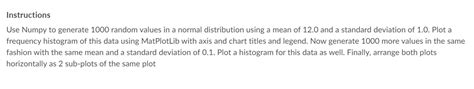 Solved Instructions Use Numpy To Generate Random Values Chegg