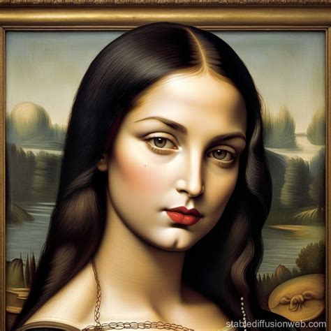 Mona Lisa S Pouted Lips Stable Diffusion Online