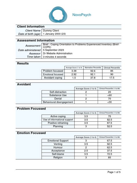 Dummy Client Brief Cope 2023 09 05 Pdf Behavioural Sciences Applied Psychology