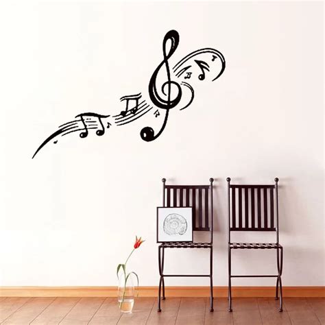 뮤지컬 메모 규모 고음 음자리표 패턴 벽 스티커 홈 장식 비닐 벽 전사 무늬 어린이 방 장식 보육 바탕 화면벽걸이 스티커 Aliexpress