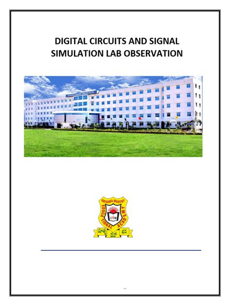 Digital Circuits And Signal Simulation Lab Manual R23 1 Pdf