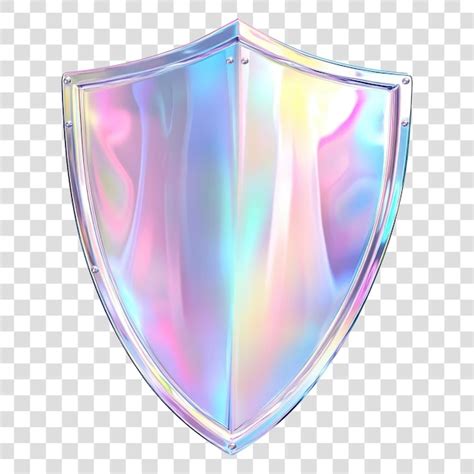 Holographic Shield With Iridescent Colors Premium Ai Generated Psd