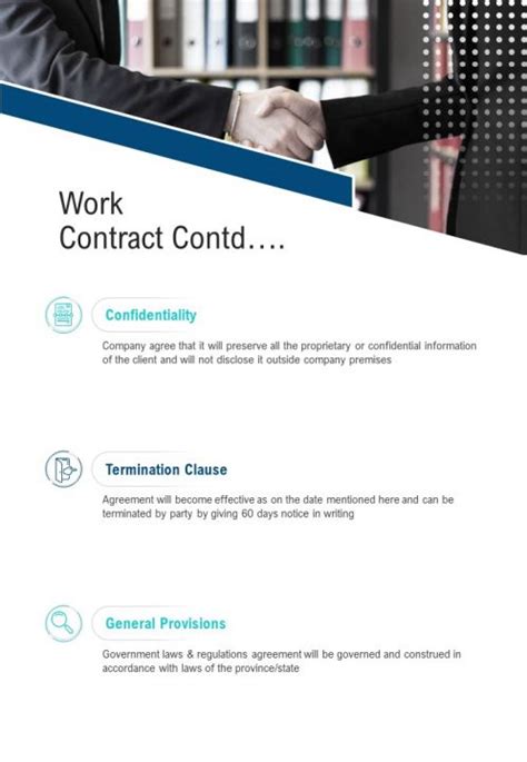 Work Contract Contractor Services Proposal One Pager Sample Example Document Presentation