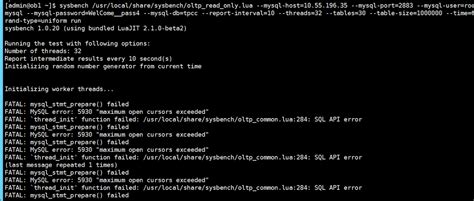 Fatal Mysql Error 5930 Maximum Open Cursors Exceeded Oceanbase 技术问题 社区问答 Oceanbase社区 分布式数据库