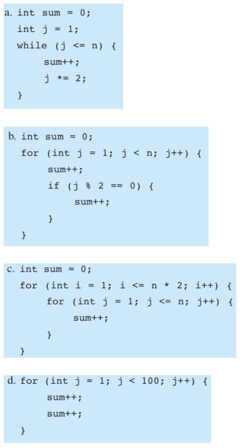 Solved Approximate The Runtimes Of The Following Code