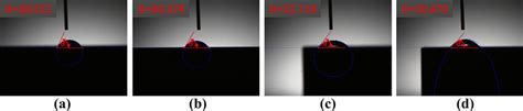 Tool Surface Contact Angle Measurement A Non Texture Wt B Pit