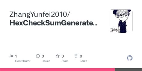 GitHub ZhangYunfei HexCheckSumGenerateTool