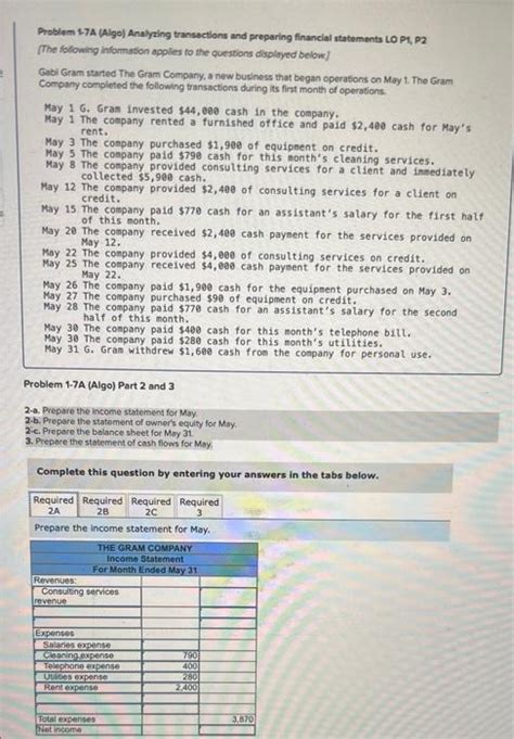 solved problem 1 7a algo analyzing transactions and