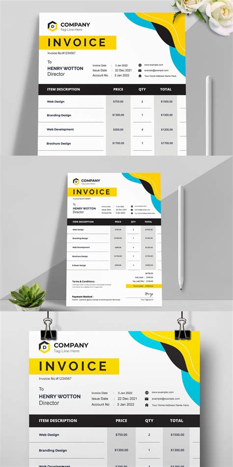 Modern Invoice Template Layout TemplateMonster