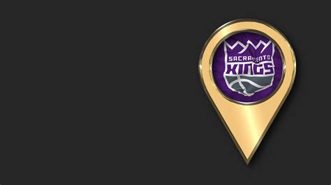 Sacramento Kings Gold Location Icon Flag Seamless Looped Waving Space