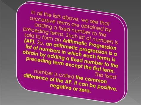 Arithmetic Progressions Ppt