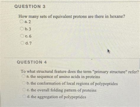 Solved How Many Sets Of Equivalent Protons Are There In