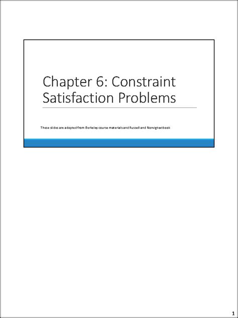 Mi Slide Set 6 Ch 6 Csp Chapter 6 Constraint Satisfaction Problems