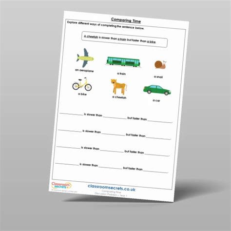 Year 1 Comparing Time Discussion Problem Resource Classroom Secrets
