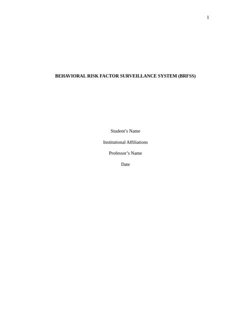 Behavioral Risk Factor Surveillance System Pdf