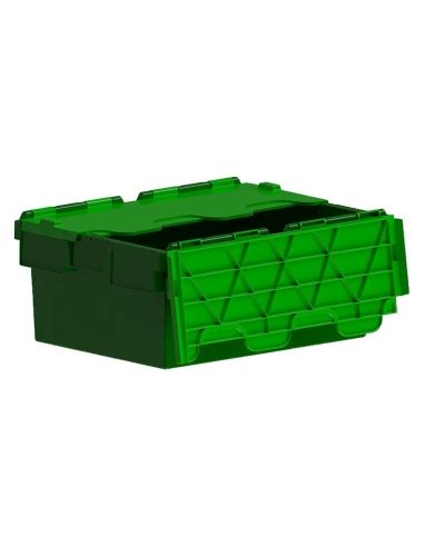 GPC Premium Attached Lid Containers Colour Green Storage Containers 400 X 300 X 264 Mm