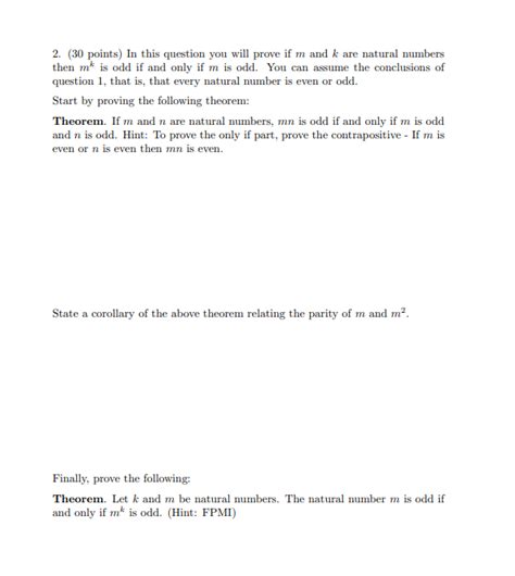 Solved 2 30 Points In This Question You Will Prove If M Chegg Com