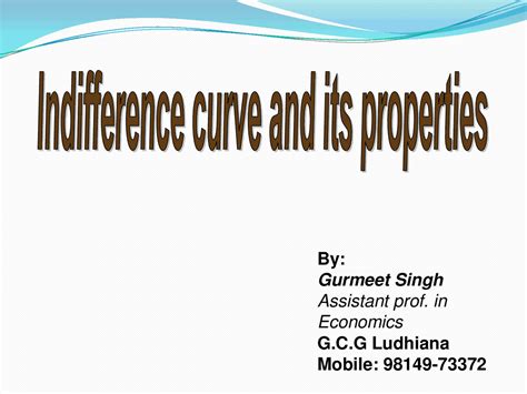 Indifference Curve Analysispdf Study Notes Economic Theory Docsity