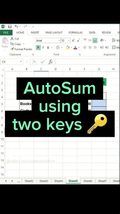 Excel Tips And Tricks Auto Sum With Two Keys Made Easy Excelshorts