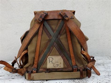 Vintage Hiking Camping Adventure Backpack Vintage French Army