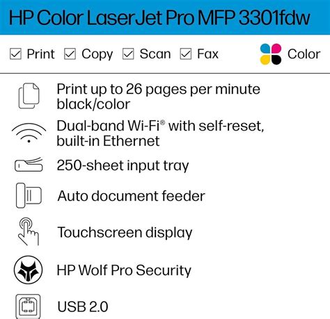 Hp Color Laserjet Pro Mfp Fdw Wireless All In One Color Laser Printer Office Printer