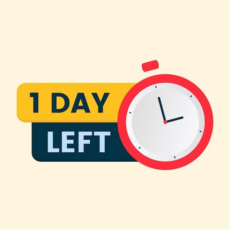 Premium Vector 1 Day Left Countdown Banner With Timer