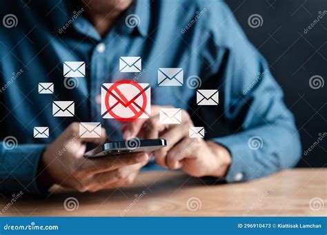 Blocked Email Inbox And Spam Virus With Warning Caution For Notification On Internet Letter