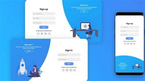 Responsive Login And Registration Form Using Html And Css And Js Sign In And Sign Up Form