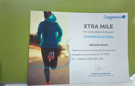Xtramileaward Capgemini Recognition Excellence Dedication Innovation Growthmindset