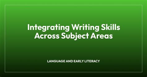 Integrating Writing Skills Across Subject Areas • Deled Institute