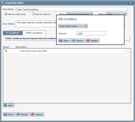 Manage Scripts Script Rules