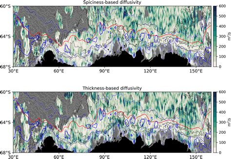 spatial distribution of isopycnal diffusivity for circumpolar deep