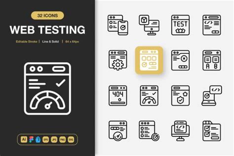 Web Testing Icons Graphic By Spacepixel Creative · Creative Fabrica