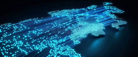 Global Network Data Flow Futuristic Digital World High Quality Image Stock Illustration